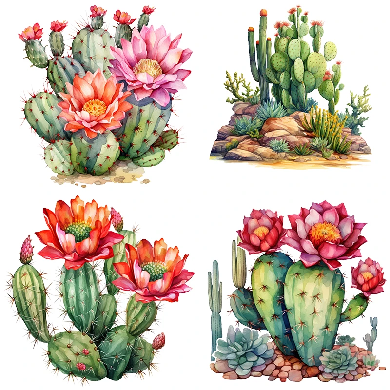Watercolor-Cactus-Desert-Plant-Potted-Plants-Patches-Application ...