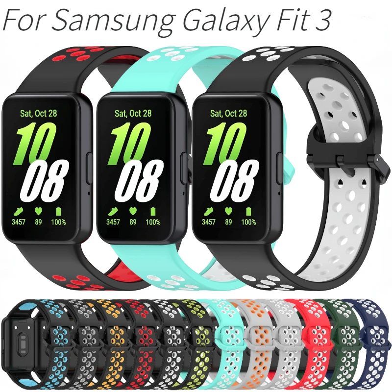 Silicone-Strap-For-Samsung-Galaxy-Fit-3-Band-Bracelet-Two-tone ...