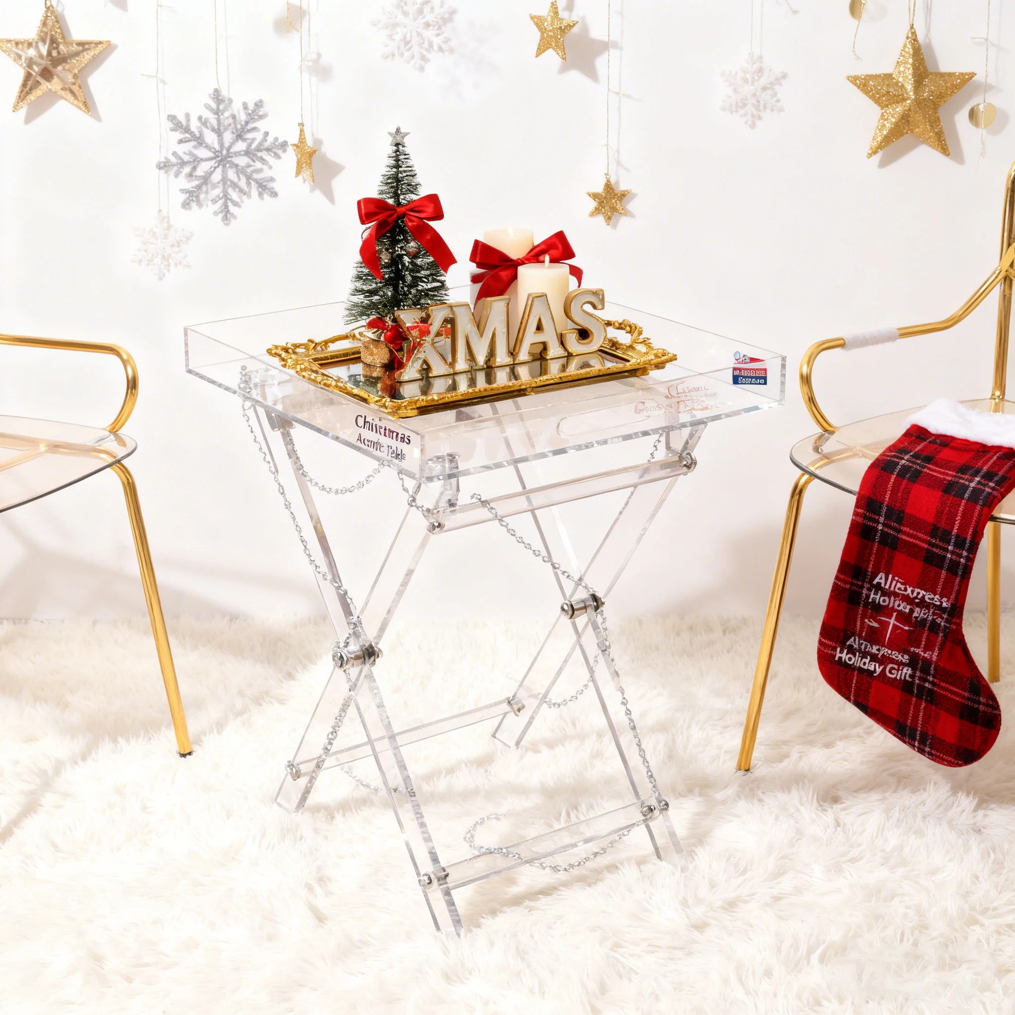 Acrylic Table - Folding Tray Tables - Clear Acrylic Tv Tray Table,Small ...