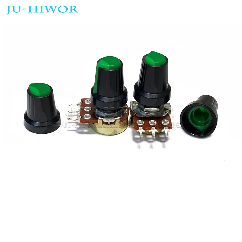 5Sets-WH148-3-Pin-Linear-Taper-15mm-Rotary-Potentiometer-Resistor-with ...