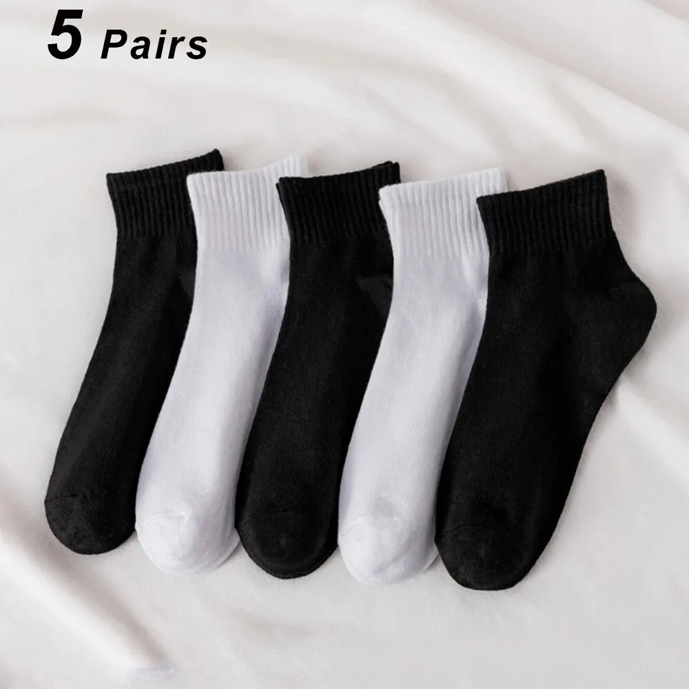 5-Pairs-Lot-Men-s-High-Quality-Socks-New-Styles-Black-And-White ...