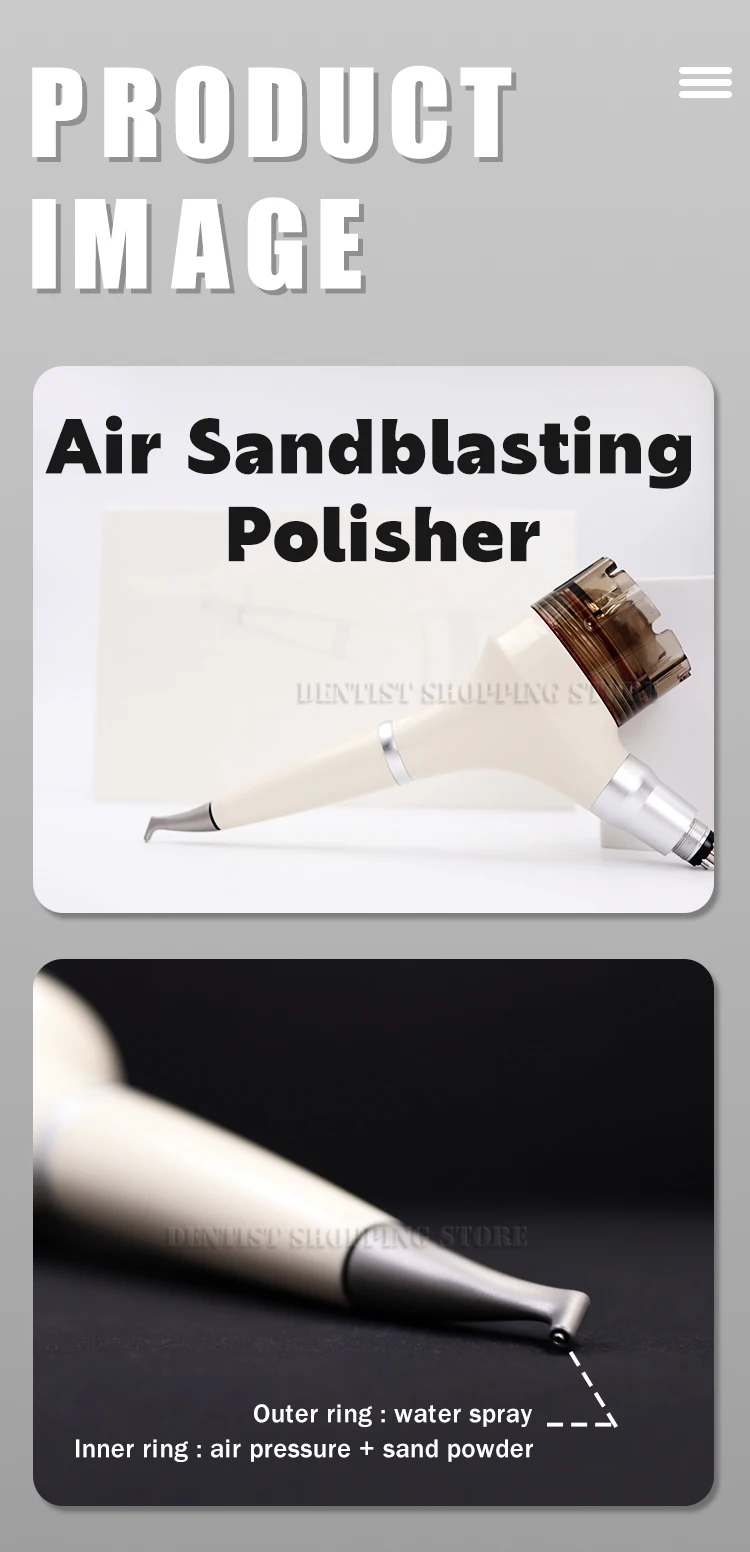 Air Flow Polisher Abrasion Micro Sandblasting Sandblaster Teeth Polishing