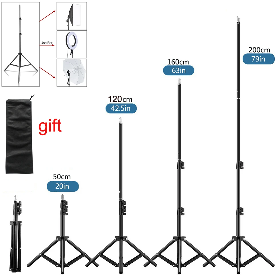 50-120-160cm-Photography-Tripod-Light-Stands-With-1-4-Screw-Head ...