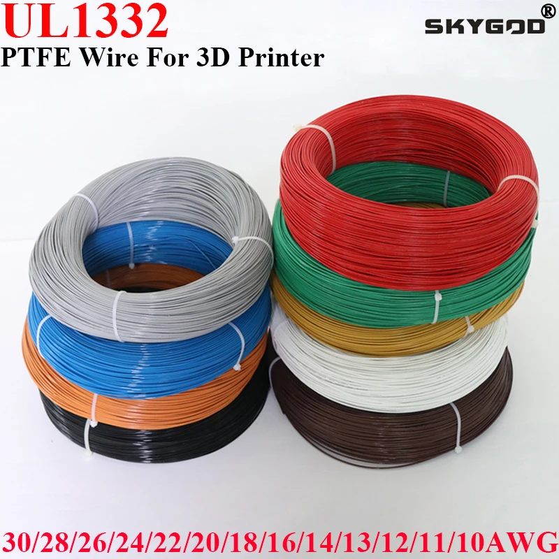 5/10m 28/26/24/22/20/18/16/14/13/12 Awg Ul1332 Ptfe Wire Fep Plastic Insulated High Temperature ...