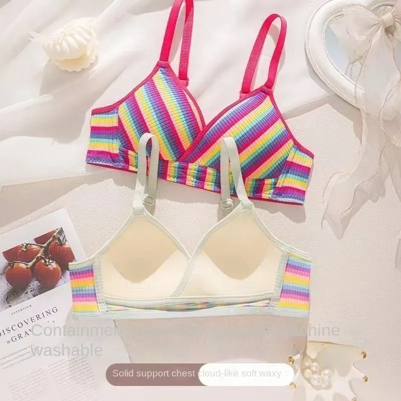 MOYISU Pure Desire for Variety New Underwear Rainbow Striped Dopamine ...