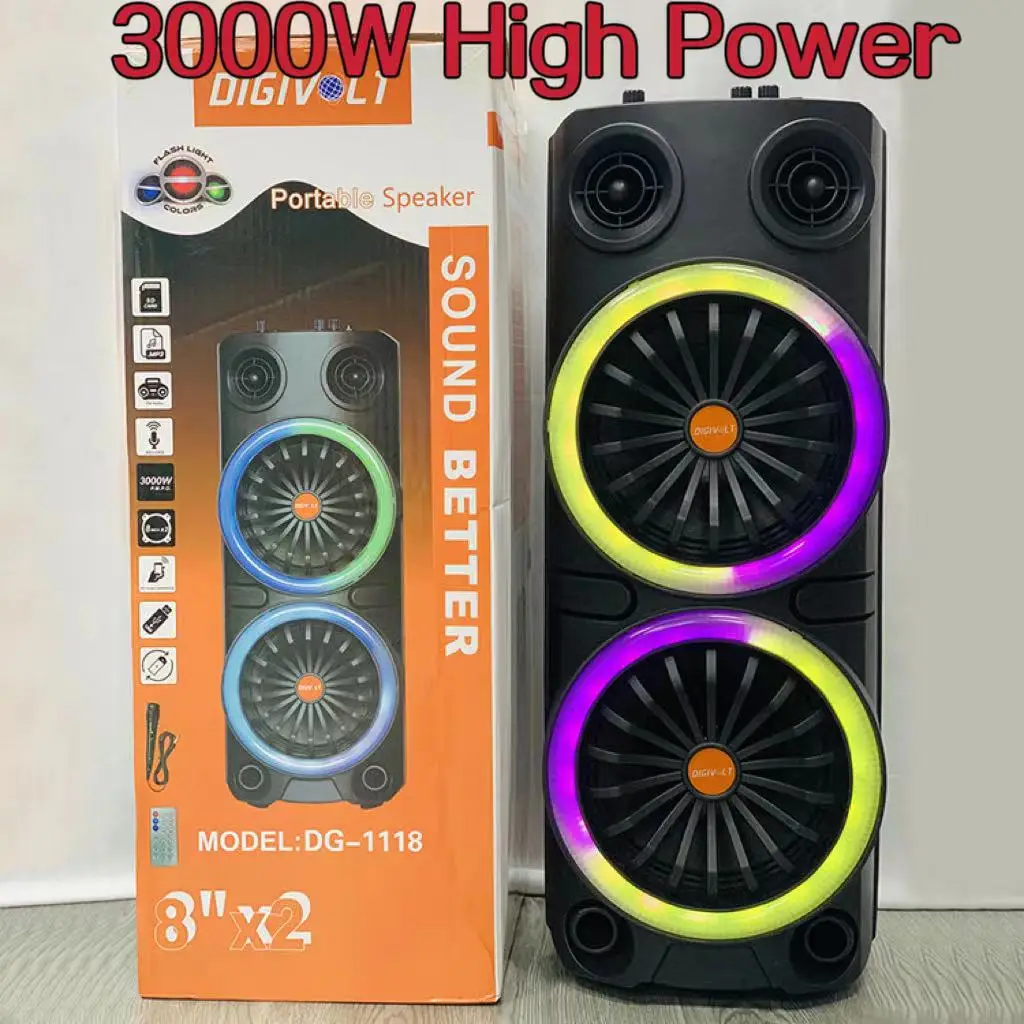 3000W-High-Power-Bluetooth-Speaker-Outdoor-LED-Dual-8-Inch-Bass-Speaker ...
