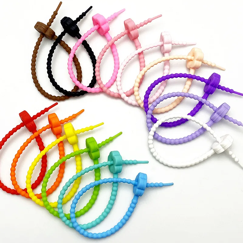 10Pcs-Silicone-Reusable-Bag-Ties-Twist-Wire-Fasten-Cable-Zip-Tie ...