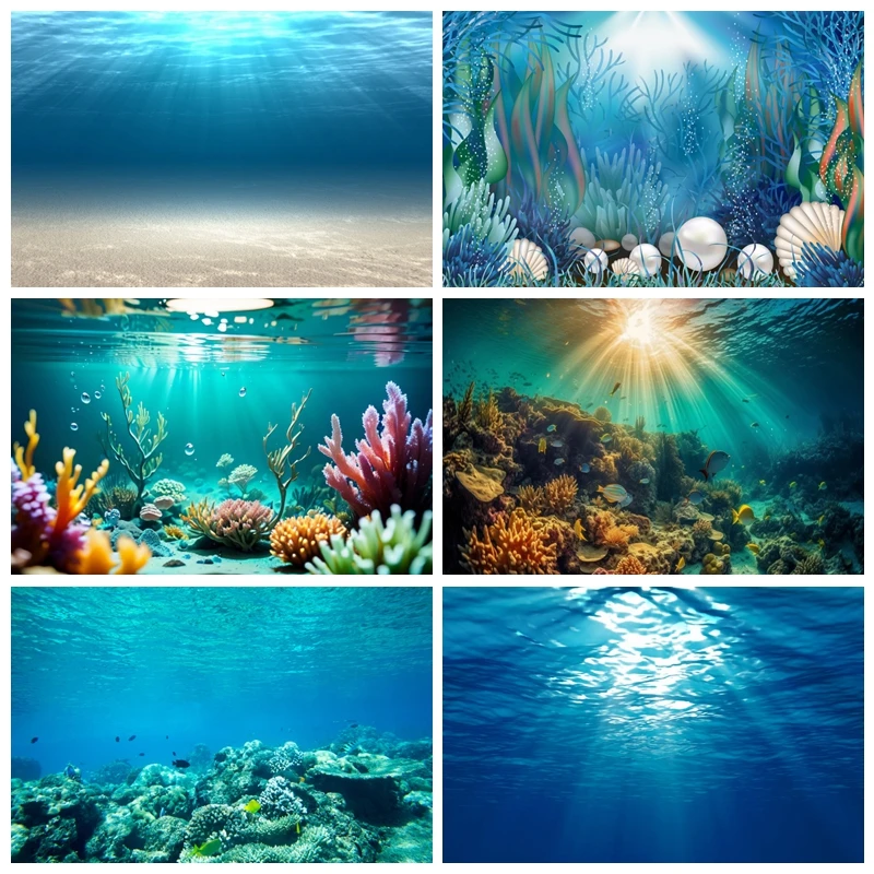 Undersea-World-Seabed-Backdrop-Decor-Ocean-Underwater-Fish-Coral-Baby ...