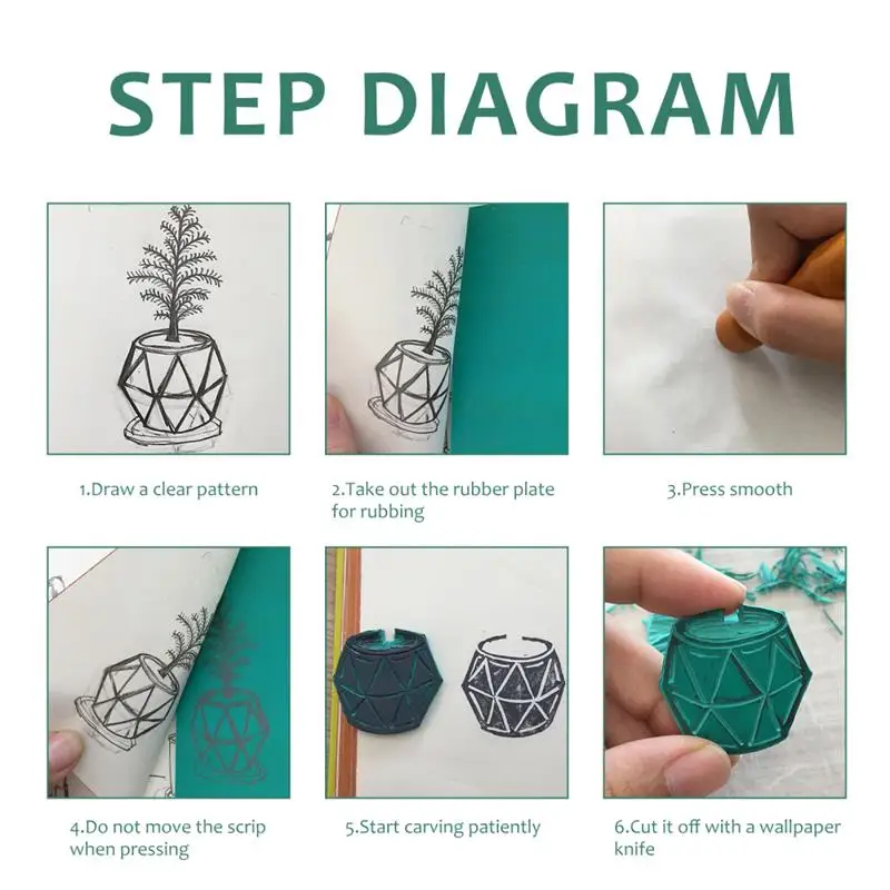 Carving Rubber Block Printmaking Stamp Blocks Kit Sheet Printing Board ...