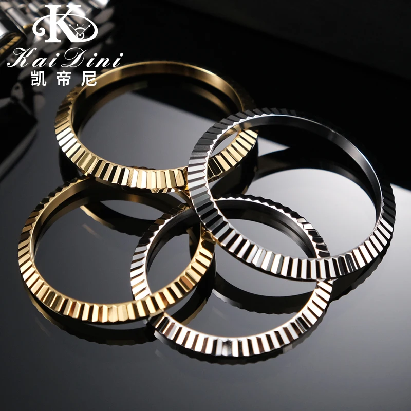 For Rolex DATEJUST 41mm 36mm Fluted Bezel Watch gear ring Stainless ...