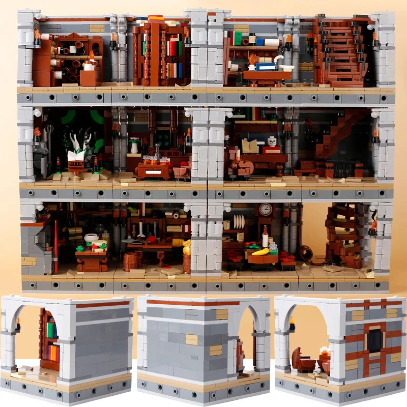 MOC-Mini-City-House-Furniture-Study-Cubicle-Living-Room-Building-Blocks ...