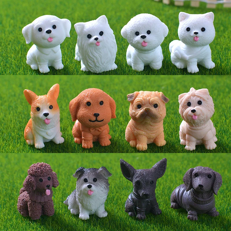 12PCS-Miniature-Dog-Figurines-Miniature-Terrarium-Crafts-Realistic ...