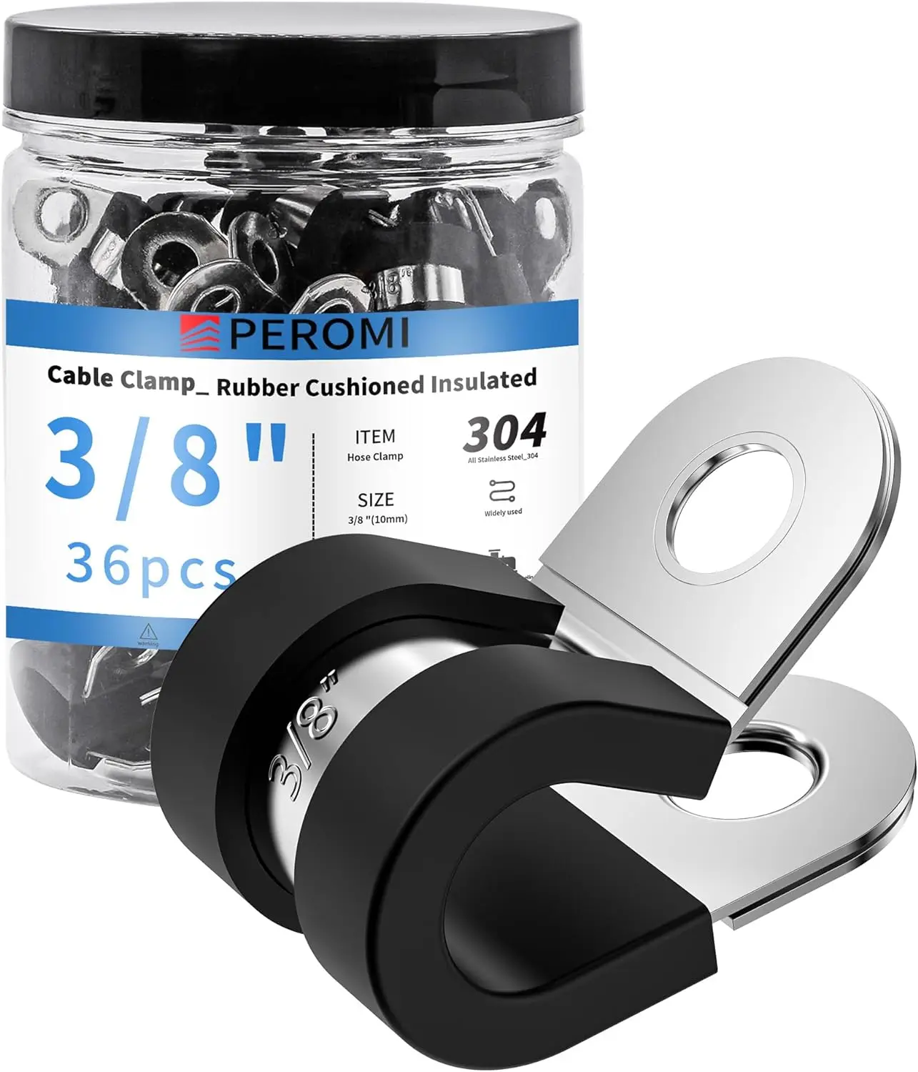 36Pcs-304-Stainless-Steel-Rubber-Lined-P-Clips-Wire-Hose-Cable-Clamp-6 ...