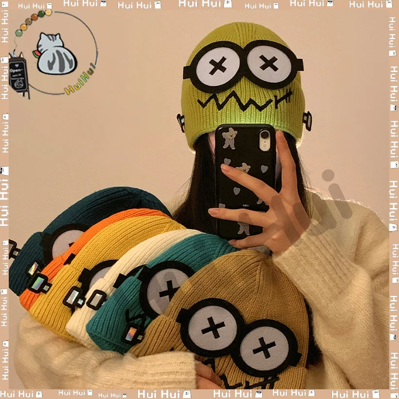 Cute Funny Knitted Wool Hat Women New Autumn Winter Style Warmth ...