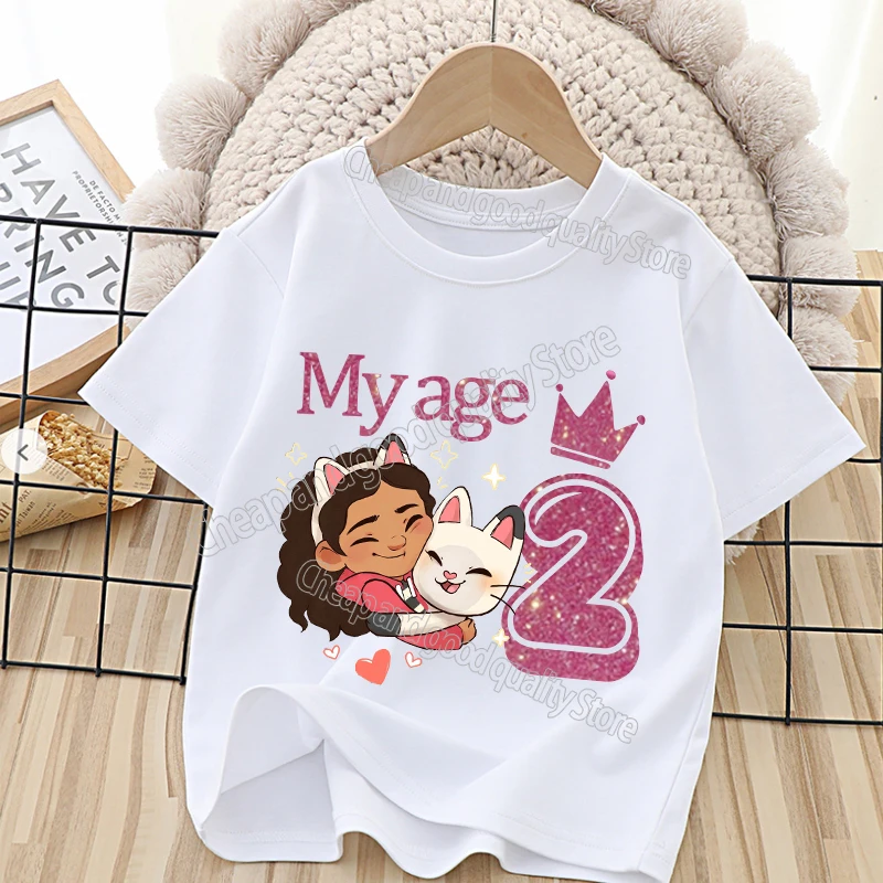 Gabbys camiseta de casas de muñecas para niños, ropa con números de ...