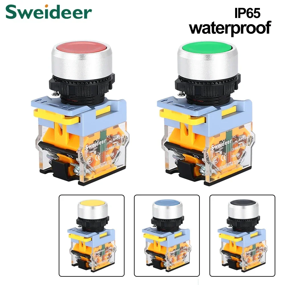 Waterproof-Push-Button-Switch-22mm-Momentary-Reset-Self-Locking-Power ...