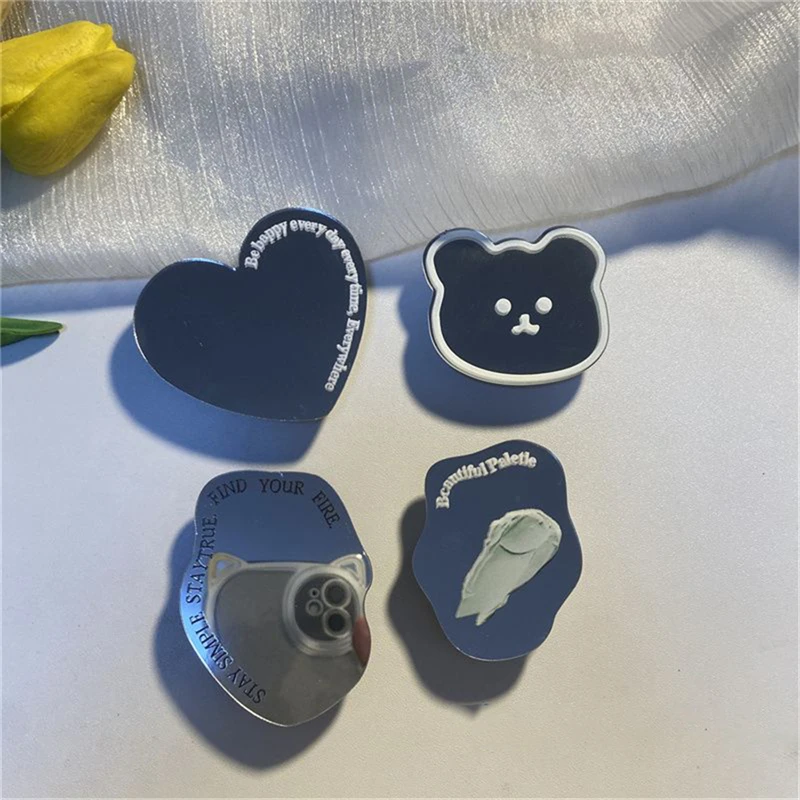 Korean-Cute-Love-Heart-Make-Up-Mirror-Bracket-Phone-Grip-Tok-Griptok ...