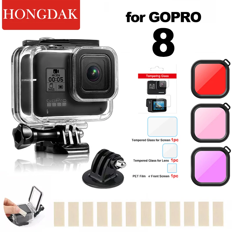60m GoPro8 Waterproof Case Protective Cover For Go Pro Pro8 GoPro Hero 8 Black Underwater Diving ...