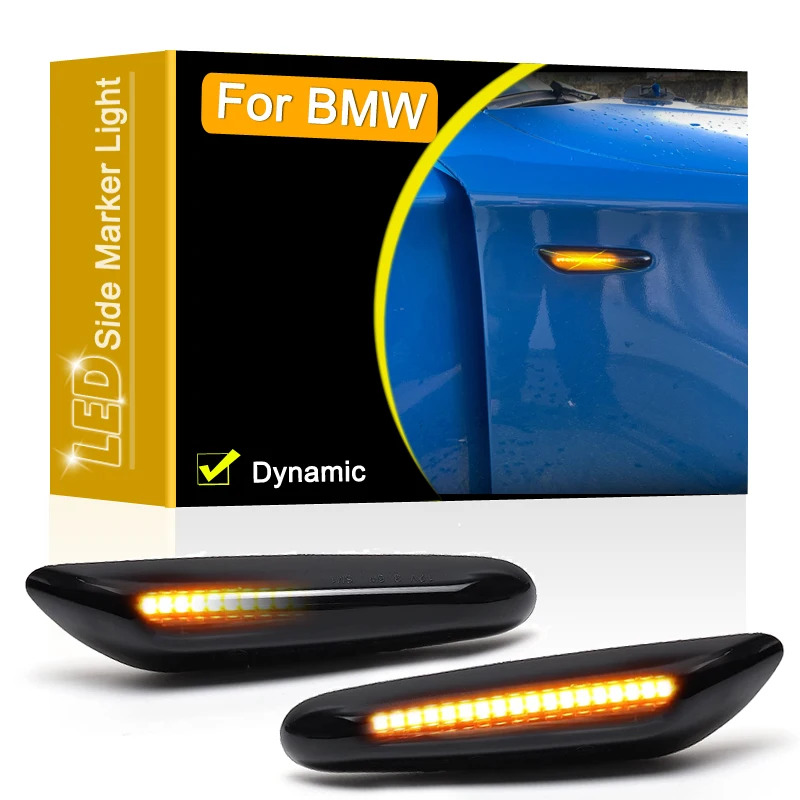 12V Dynamic LED Side Fender Marker Lamp Turn Signal Light For BMW 1/3/5 ...