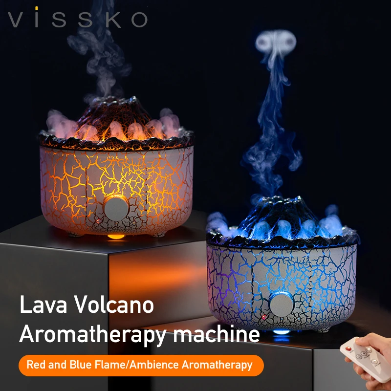 560ml-Volcanic-Flame-Humidifiers-Air-Aroma-Diffuser-Essential-Oils ...