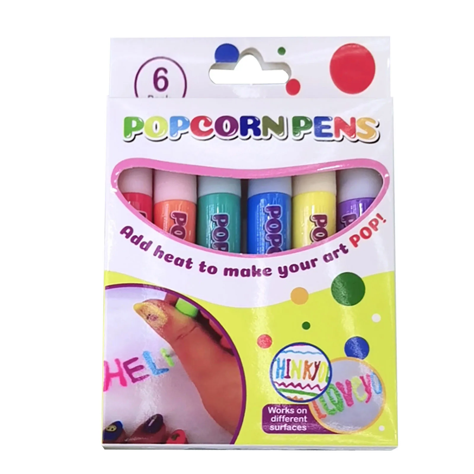 Diy Bubble Popcorn Painting Pen Magic 6-Color Bubble Pen 3d Art Pen ...