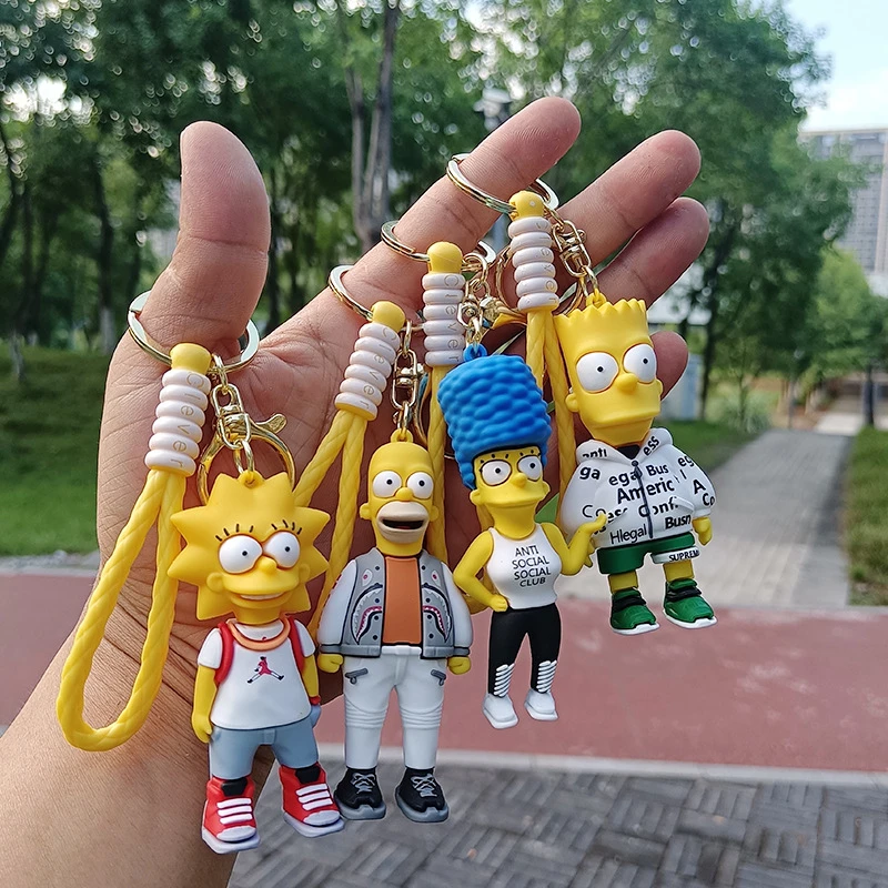 Simpson Cartoon Keychains | Simpsons Pendant Keychain | Figure Simpsons ...
