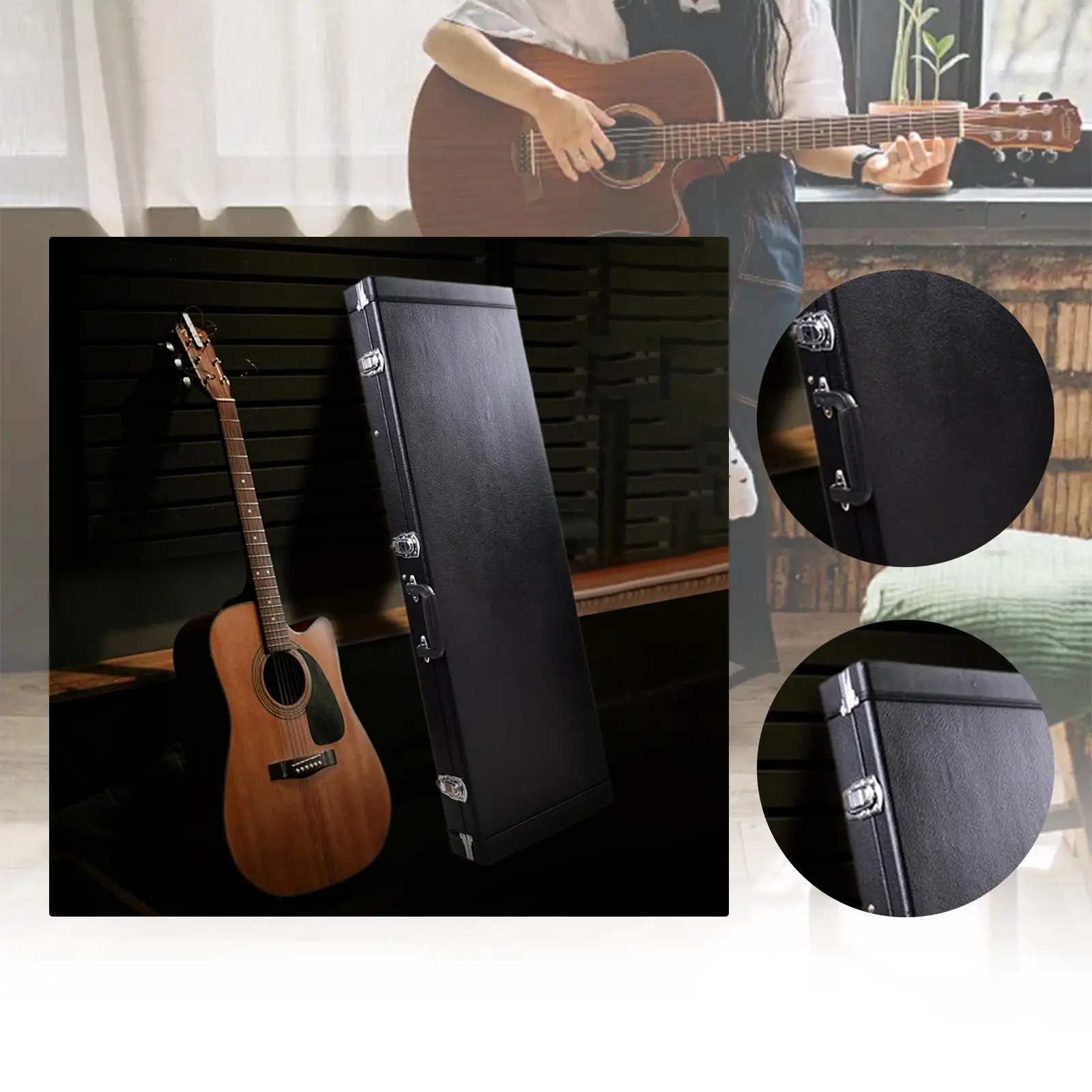 Electric Guitar Case with Security Lock with Handle Dustproof Lockable ...