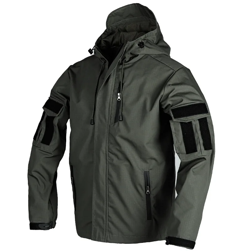 Mens Airsoft Hunting Tactical Jacket Waterproof Multiple Pockets ...