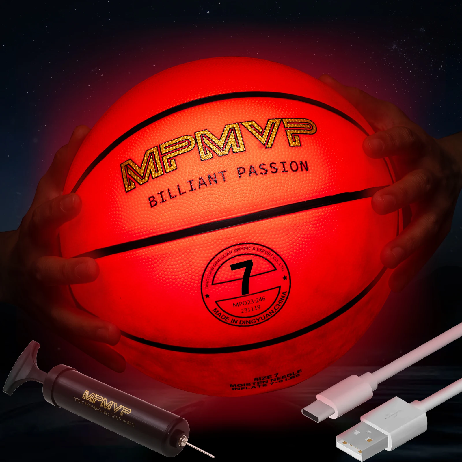 MPMVP-Light-Up-Basketball-Size-7-Glow-in-The-Dark-USB-Rechargeable-Gift ...