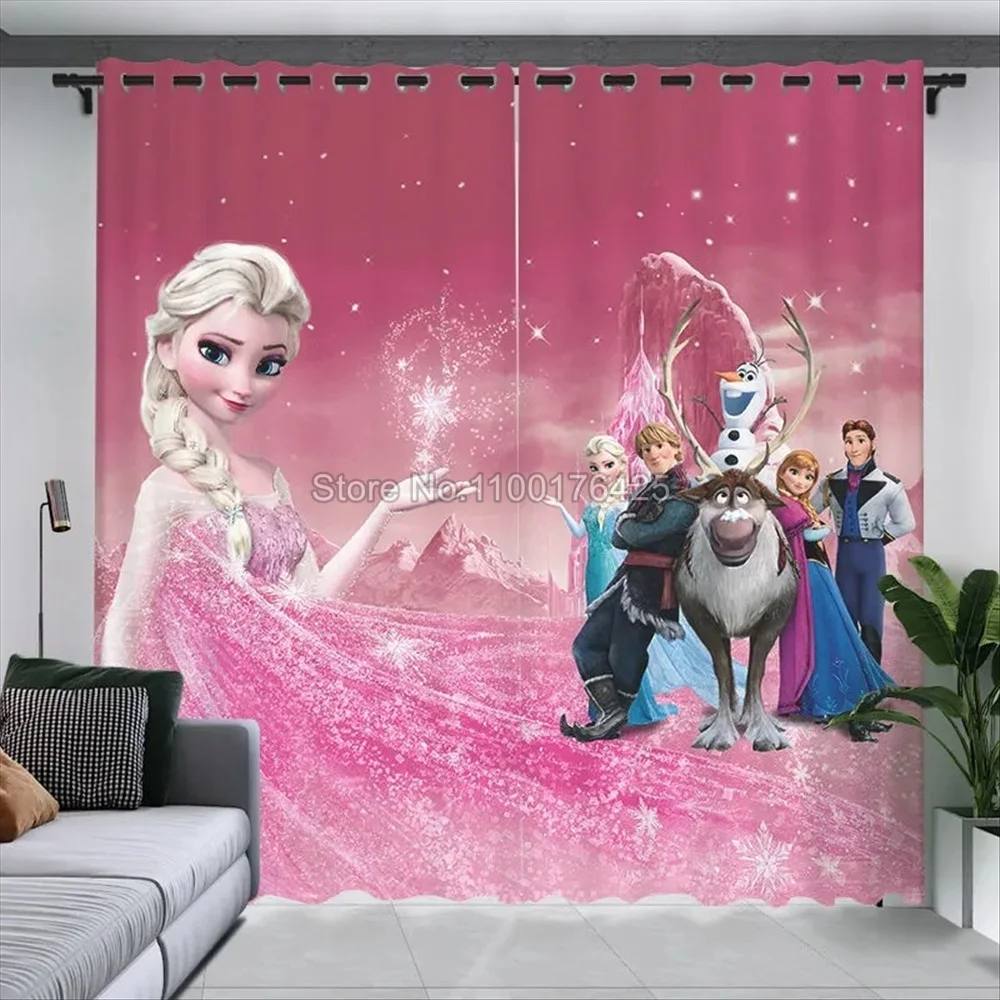 Frozen-Elsa-Princess-Pink-Blackout-Curtains-3D-Printing-Magic-Lamp ...