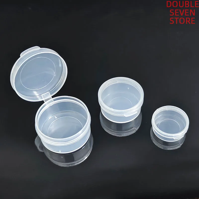 10PCS Plastic Beads Storage Box Small Round Clear Small Items Crafts ...