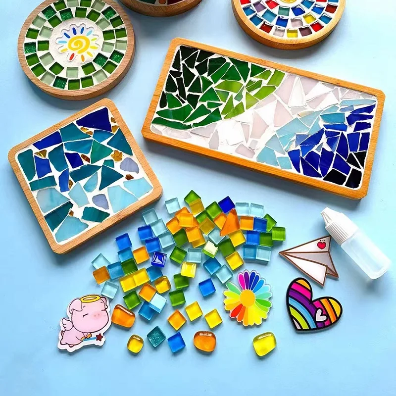 50pcs Mixed Colored Crystal Glass Bulk Children's Creative Decoration ...