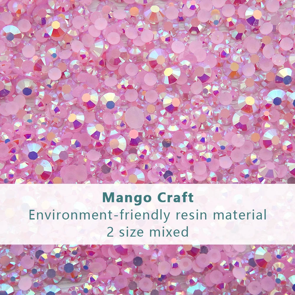 MangoCraft-4mm-6mm-Mix-Resin-Rose-Pink-Beads-Sequin-Sticker-With-Box ...