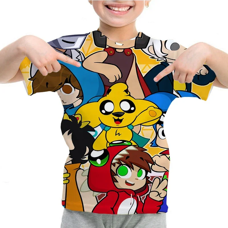 Summer Kids Mikecrack T-shirt Boys Girls Anime T Shirt Cartoon ...