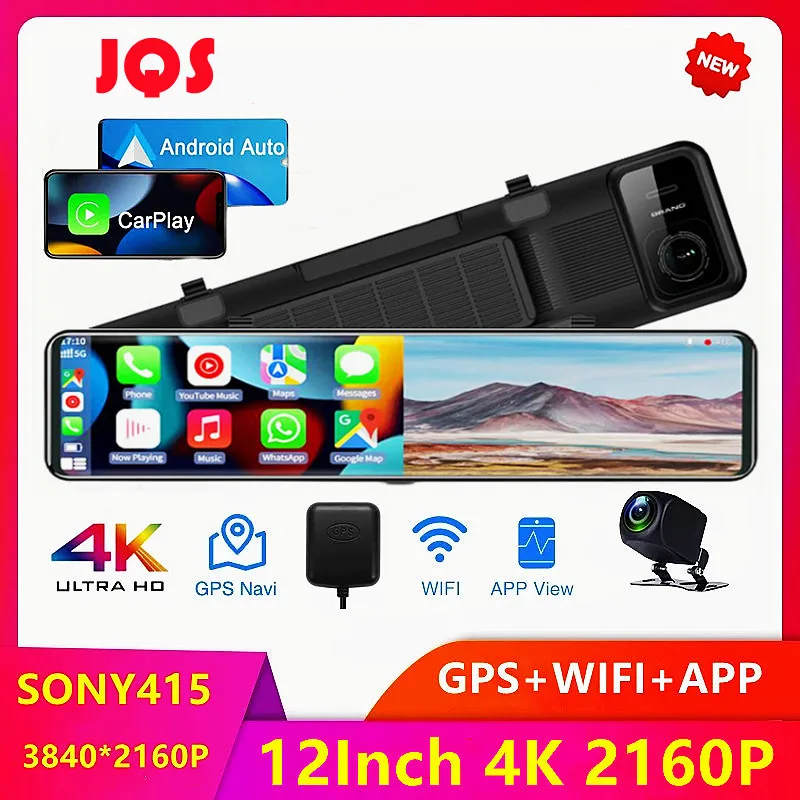 12-Inch-4K-Car-Camera-Dash-Cam-Carplay-Android-Auto-2160P-Rearview ...
