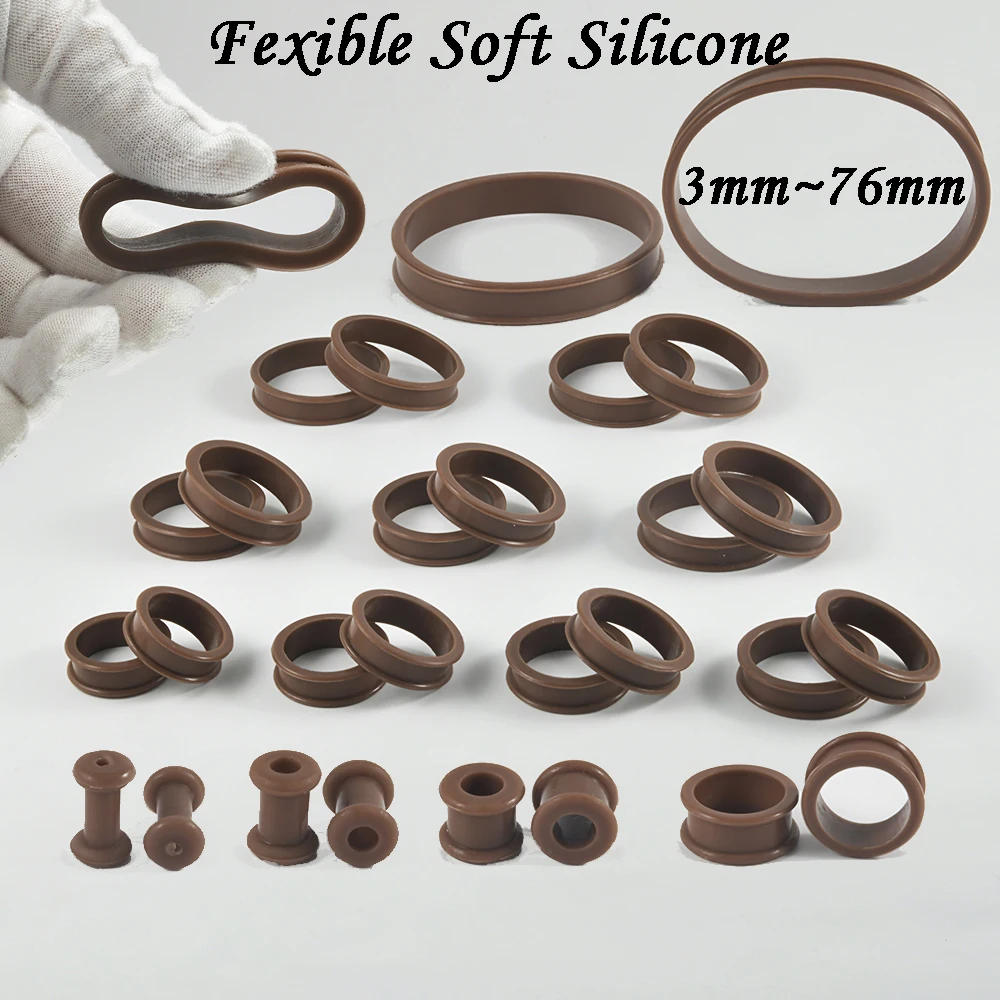1PAIR-Large-Size-Flexible-Silicone-Double-Ear-Flesh-Gauges-Big-Size-Ear ...