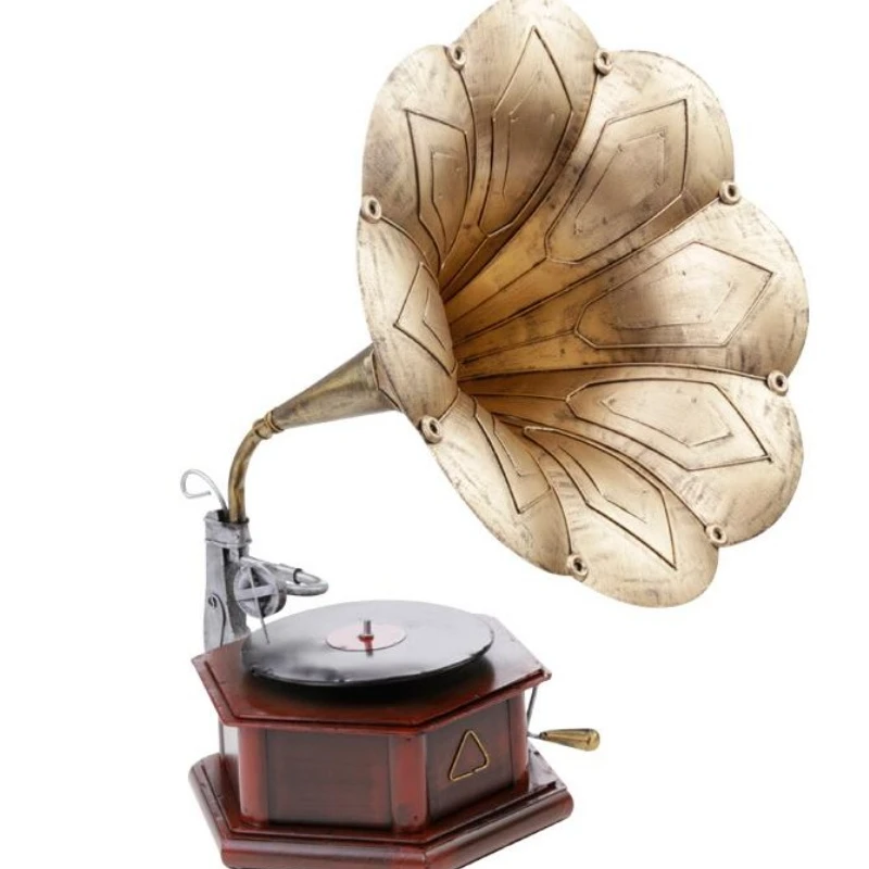Metal-Crafts-Iron-Gramophone-Model-CD-Player-Record-Player-Model ...