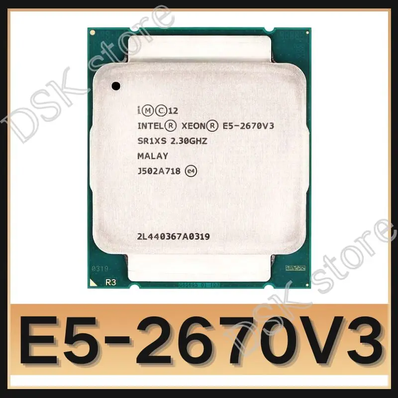 Intel Xeon CPU E5-2670V3 SR1XS X99 2.30GHZ 30M 12-NÚCLEOS E5 2670 E5 ...