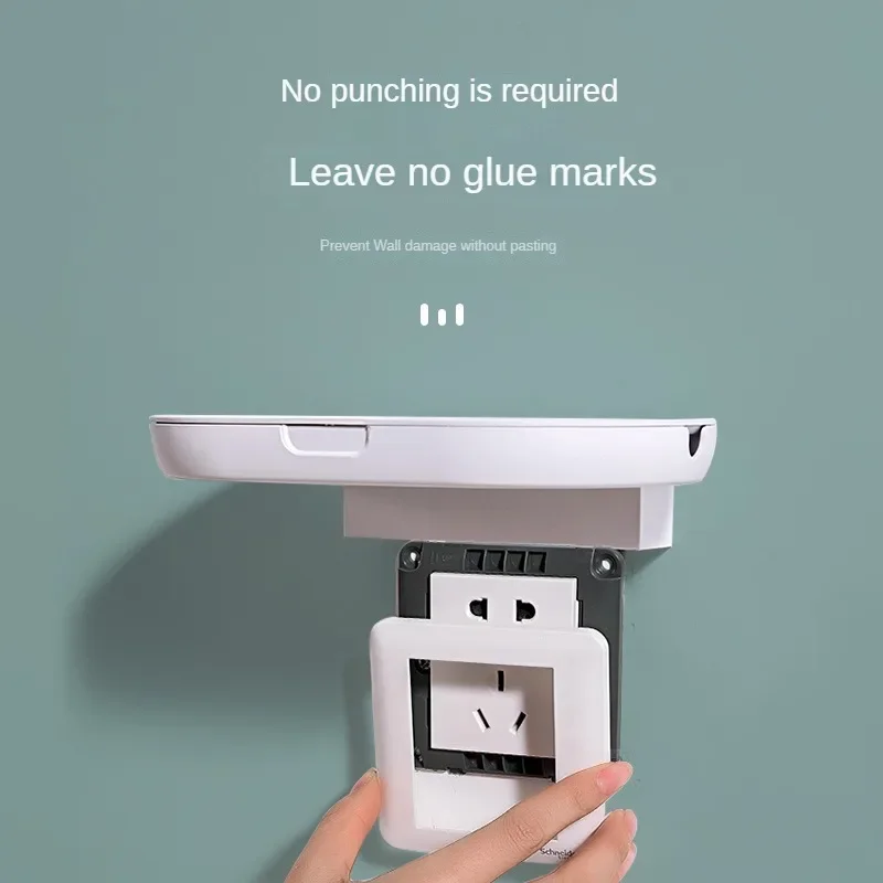 Punch-Free-Socket-Storage-Rack-On-The-Wall-Router-Shelf-Outlet ...