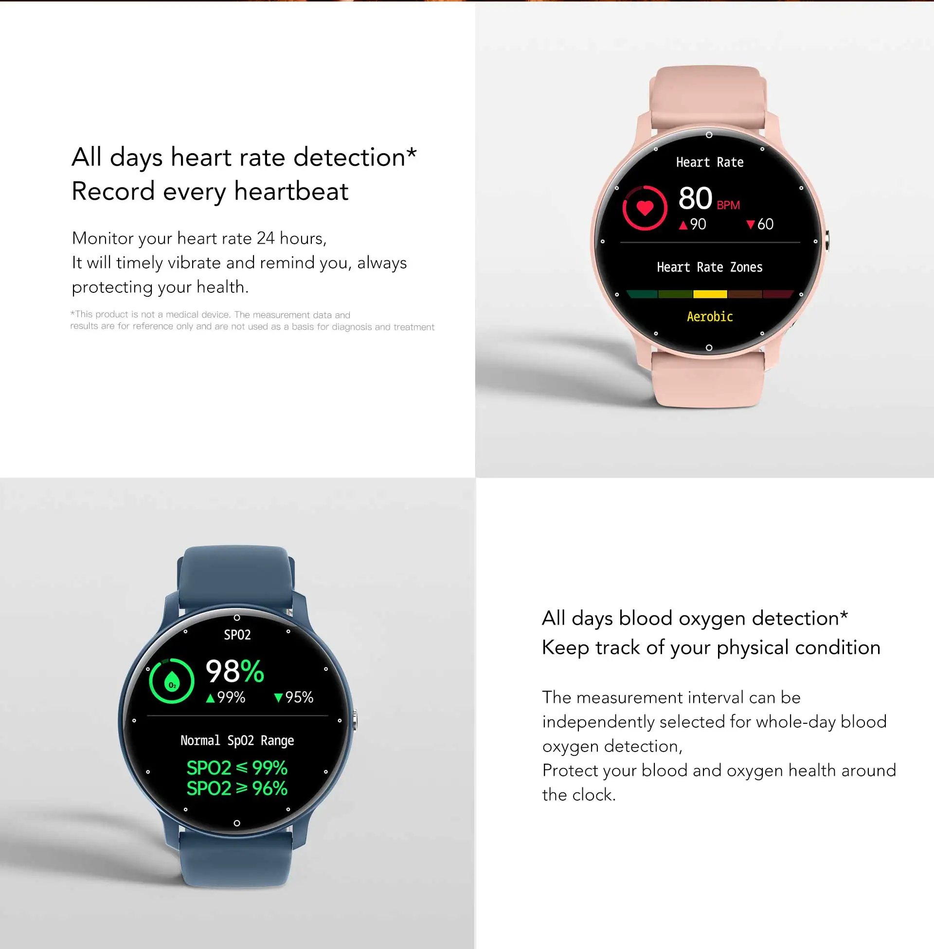 Smart Watch Bluetooth Call Women Voice Assistant Breath Training DIY ...