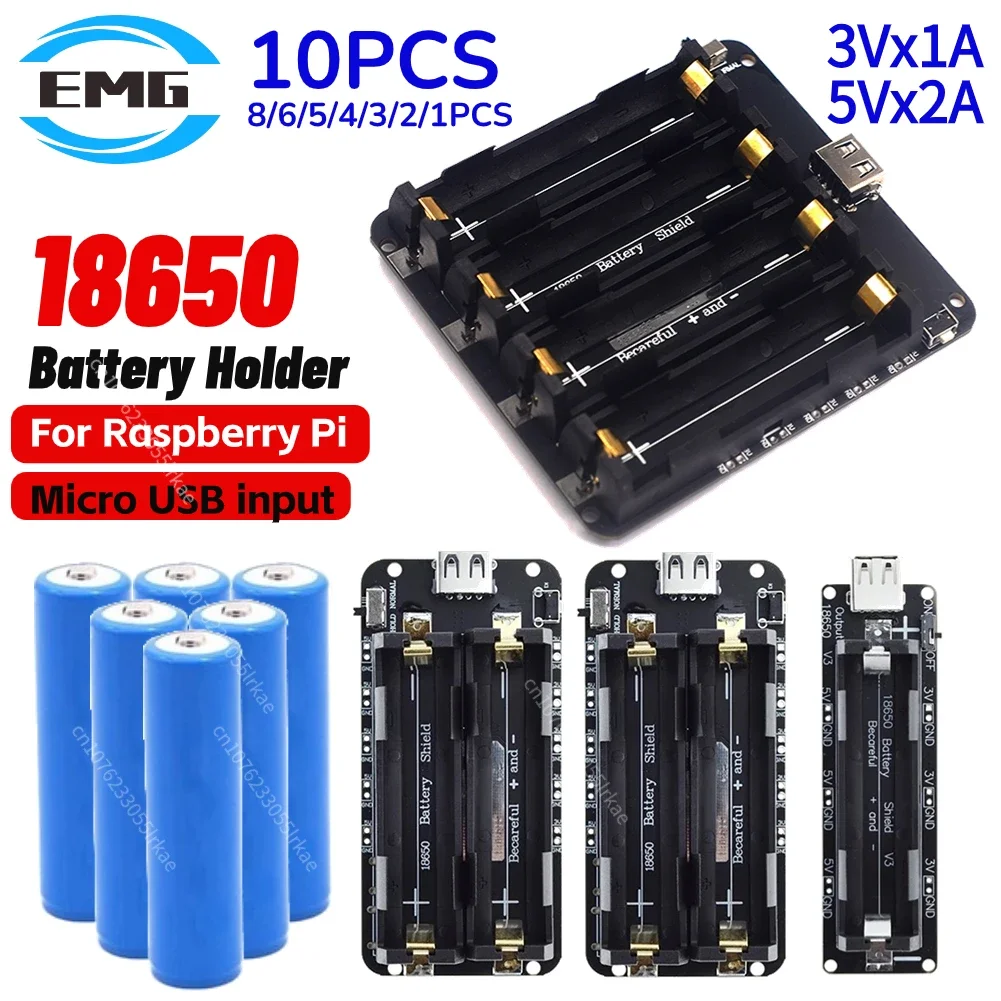 1-10PCS-18650-Battery-Holder-Li-ion-Battery-Charging-Module-Micro-USB ...