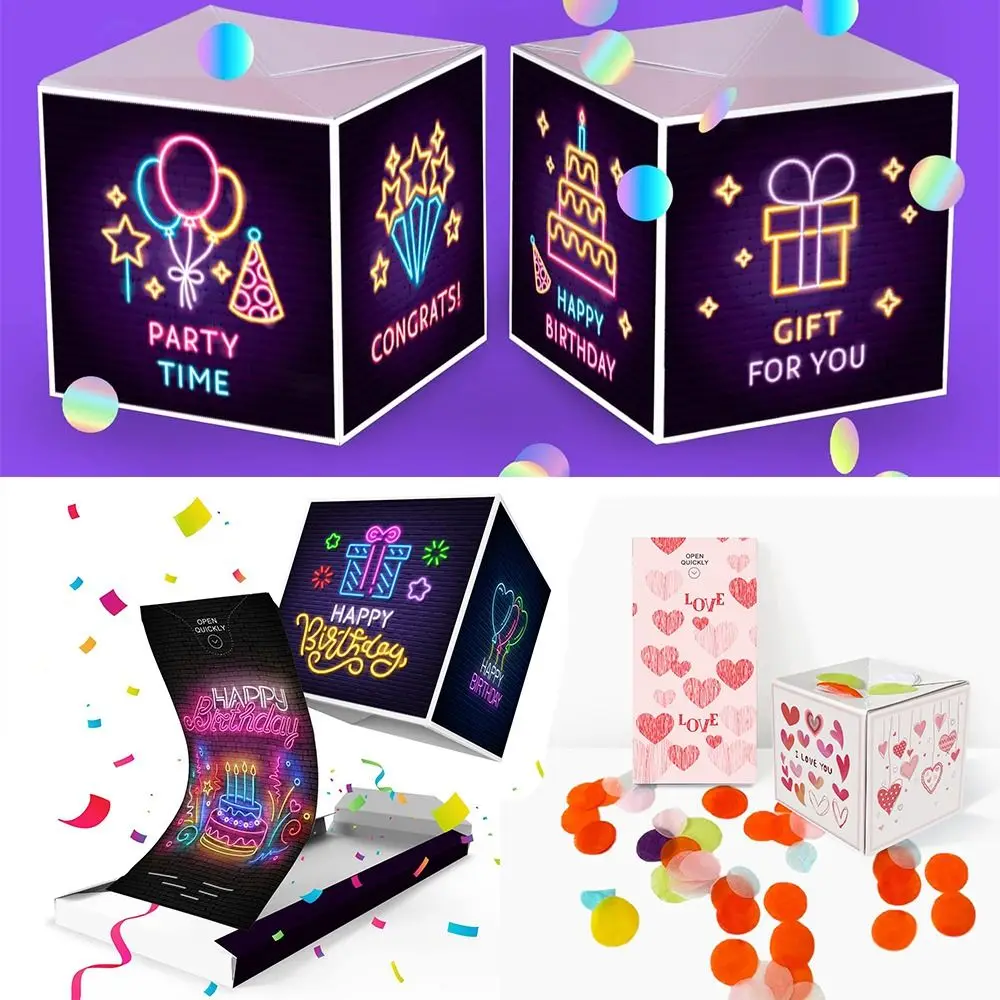 Anniversary Exploding Confetti Surprise Card Party Decorations Pop Up ...