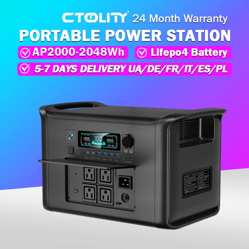 2000Wh Portable Power Station Lifepo4 Batteries Outdoor Powerful Power ...