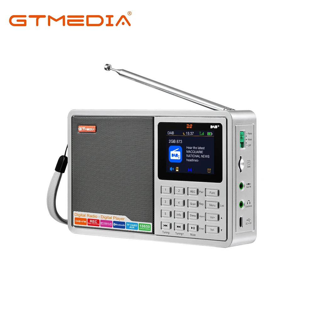 GTMedia Radio Digital D2 Portátil con Bluetooth para el hogar ...