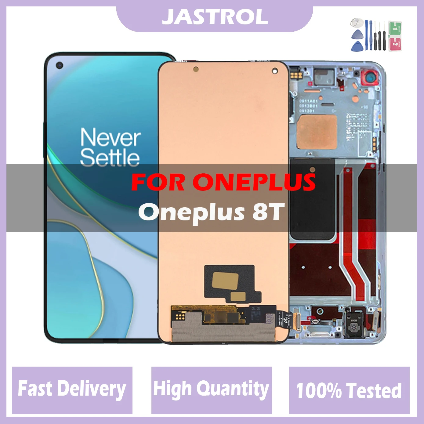 Original AMOLED LCD For OnePlus 8 8T LCD Display Touch Screen Digitizer Replacement Parts For ...