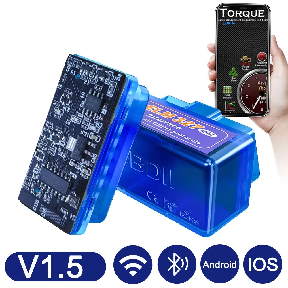 ELM327-Bluetooth-V1-5-PIC18F25K80-Single-PCB-obd2-scanner-OBD-car ...