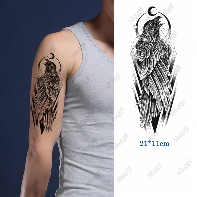 Geometric Crow Tattoo