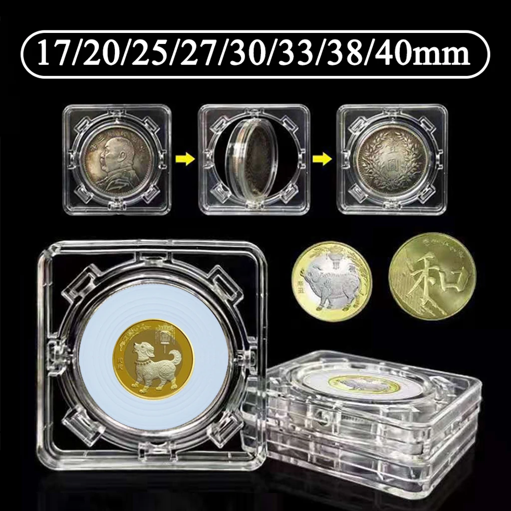 10Pcs-Universal-Rotary-Coin-Capsule-Clear-Storage-Box-with-Adjustable ...