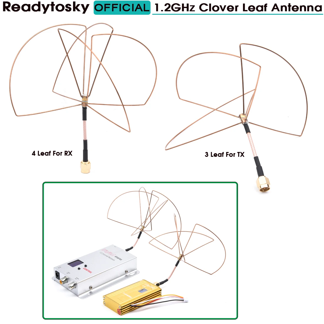 1-2G-1-2GHz-RC-FPV-Clover-Leaf-Antenna-Circular-Polarized-SMA-Male-for ...