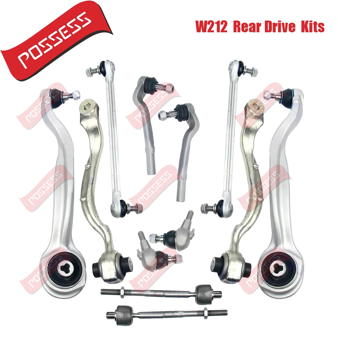 12 Pieces Front Axle Suspension Control Arm Stabilizer Link Tie Rod ...